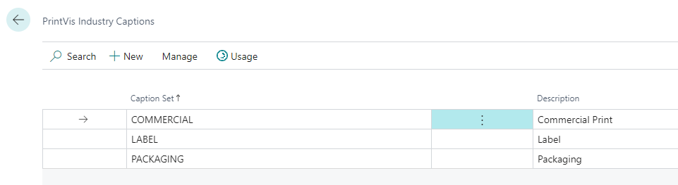 Industry Captions - PrintVis Documentation